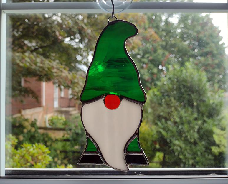 Irish Stained Glass Gnome / Elf Suncatcher | Stained Glass Your Way
