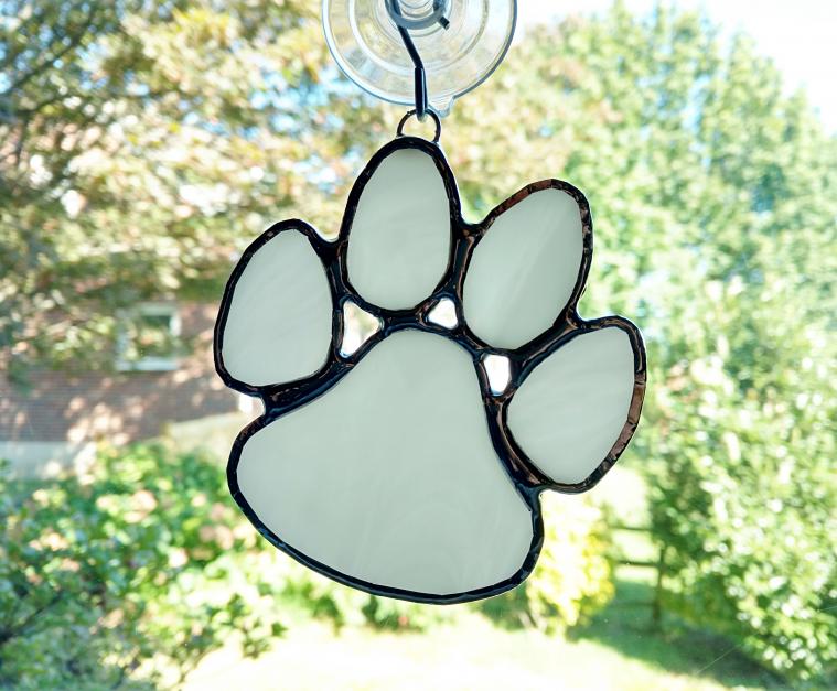 Stained Glass Pattern Paw Print