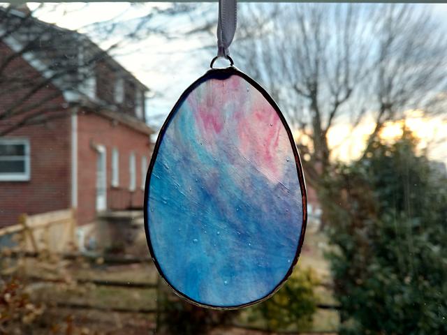 Stained Glass Easter Basket Suncatcher, Easter Decoration, Easter Egg ...